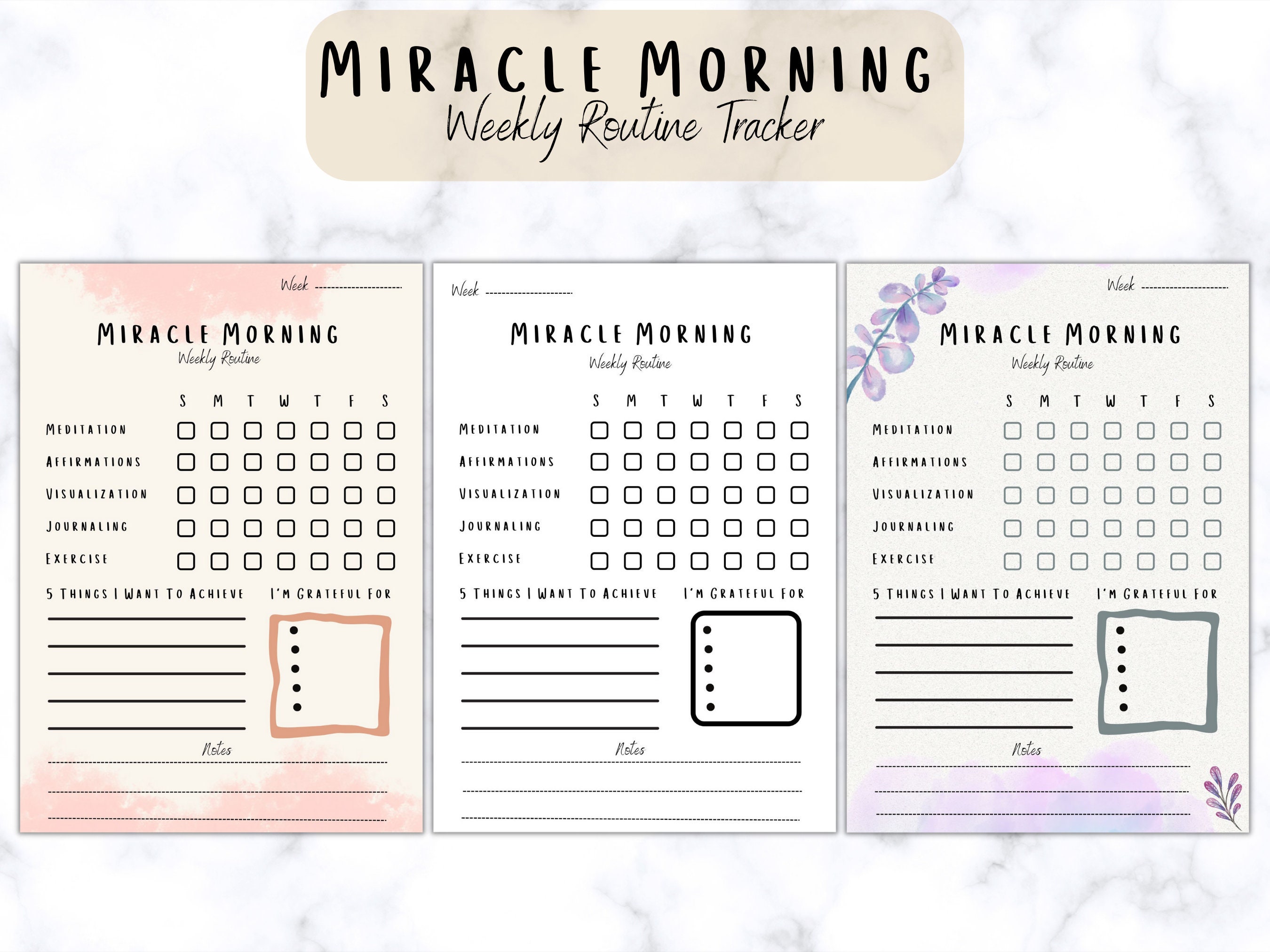 Miracle Mornings Routine, Miracle Mornings Planner, Morning Routine ...