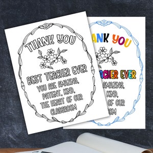 Teacher Card Printable, School Teacher Gift, Teacher Appreciation Card ...