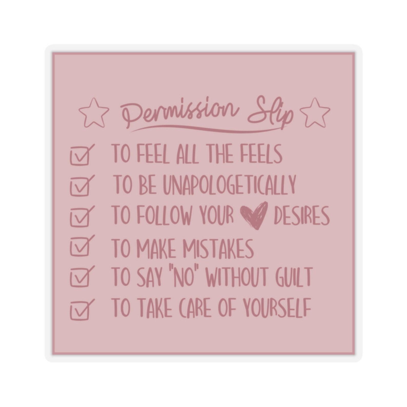 Permission Slip, Permission Slip Sticker, Encouragement Sticker ...