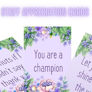 Staff Appreciation Cards, Staff Employee Appreciation Cards, Employee ...