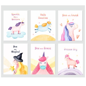 Unicorn Nursery Decor | Set of 6 Prints 8x10’’(digital), Unicorn ...