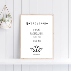 Ho'oponopono Wall Art, Ho'oponopono Prayer, Hawaiian Artwork, Hawaiian ...