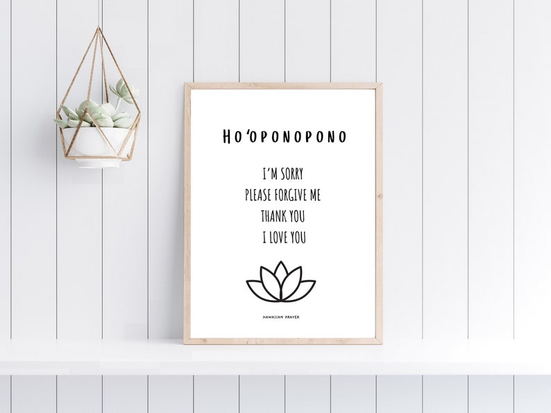 Ho'oponopono Wall Art, Ho'oponopono Prayer, Hawaiian Artwork, Hawaiian ...