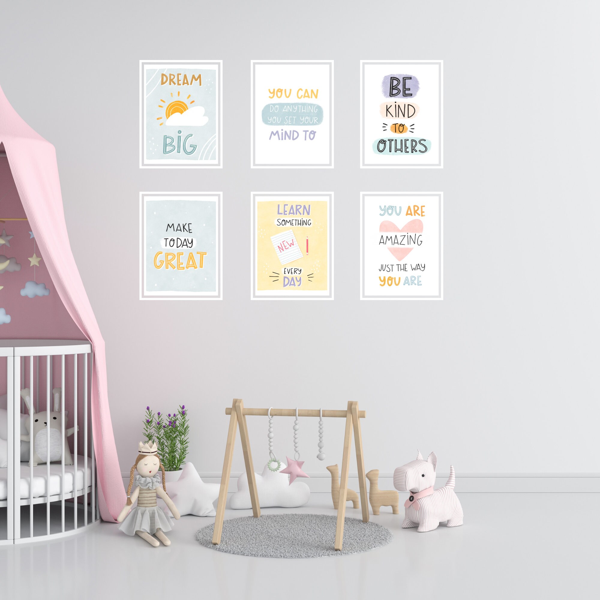 Kids Playroom Inspirational Art Wall Decor | Set of 6 Prints 8x10 ...
