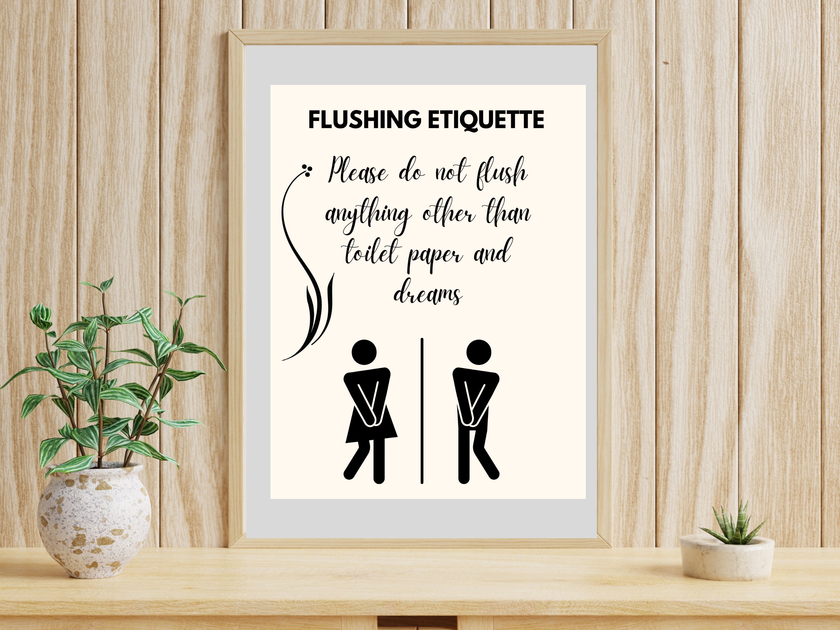 Cute Bathroom Art, Toilet Sign, Bathroom Sign, Flush Toilet, Bathroom ...