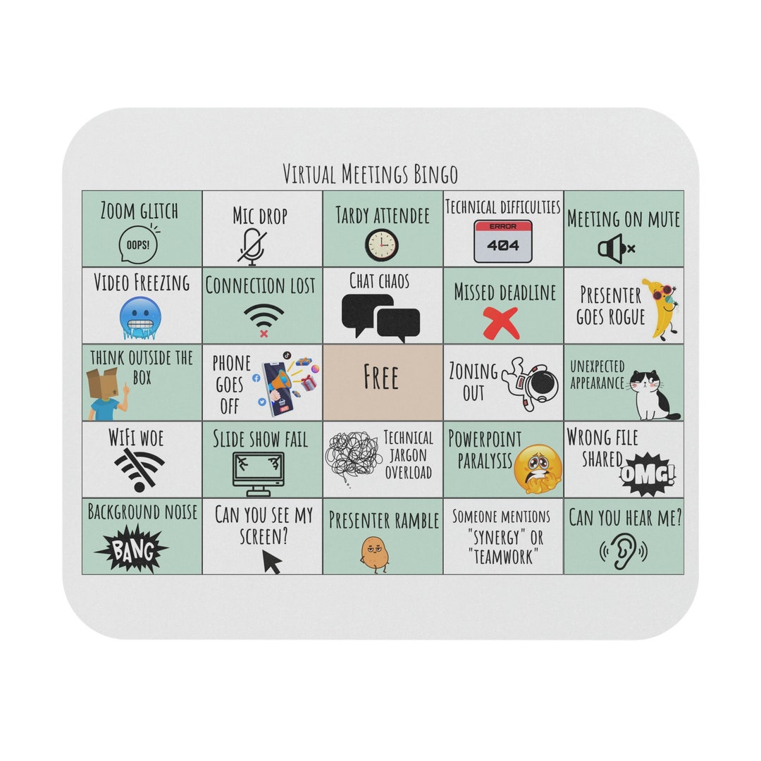 CONFERENCE CALL BINGO Mouse Pad, Funny Mousepad, Mouse Pad, Bingo ...