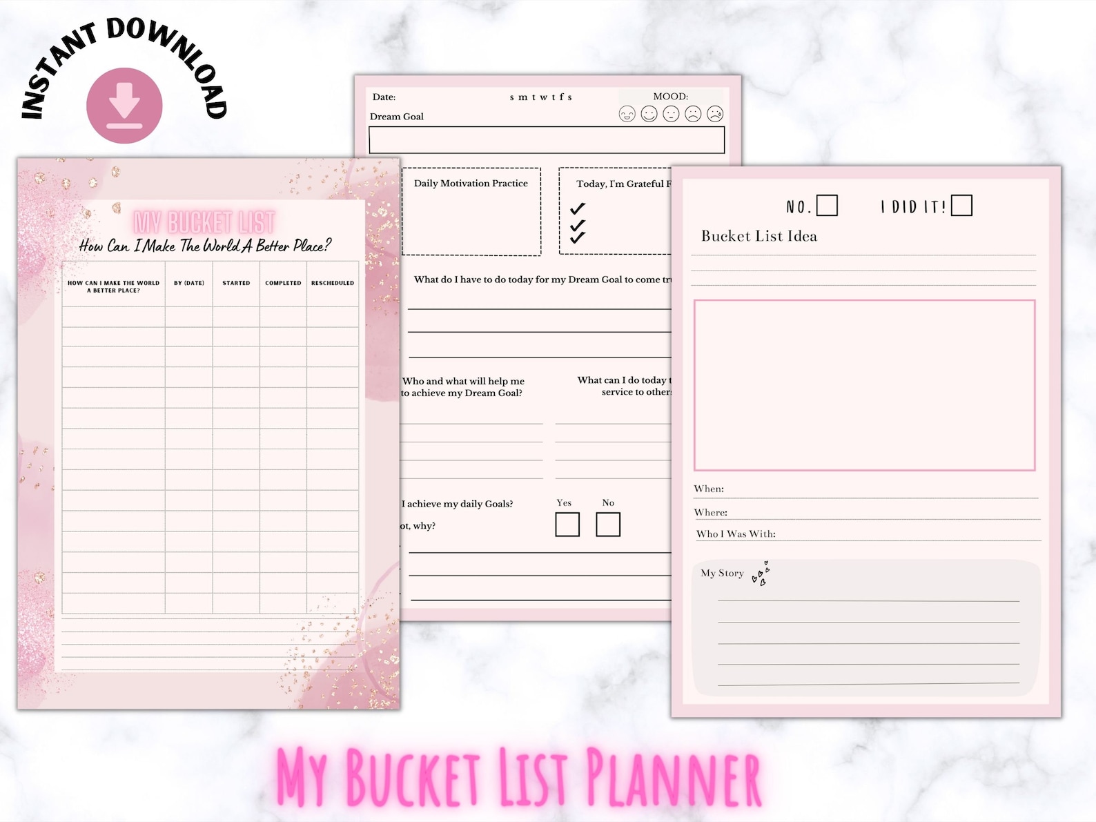 2023 Bucket List, Bucket List Planner, Self Discovery Prompts, Bucket ...