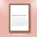 Editable School Teacher Assistant Poster L Printable, Teacher Assistant ...