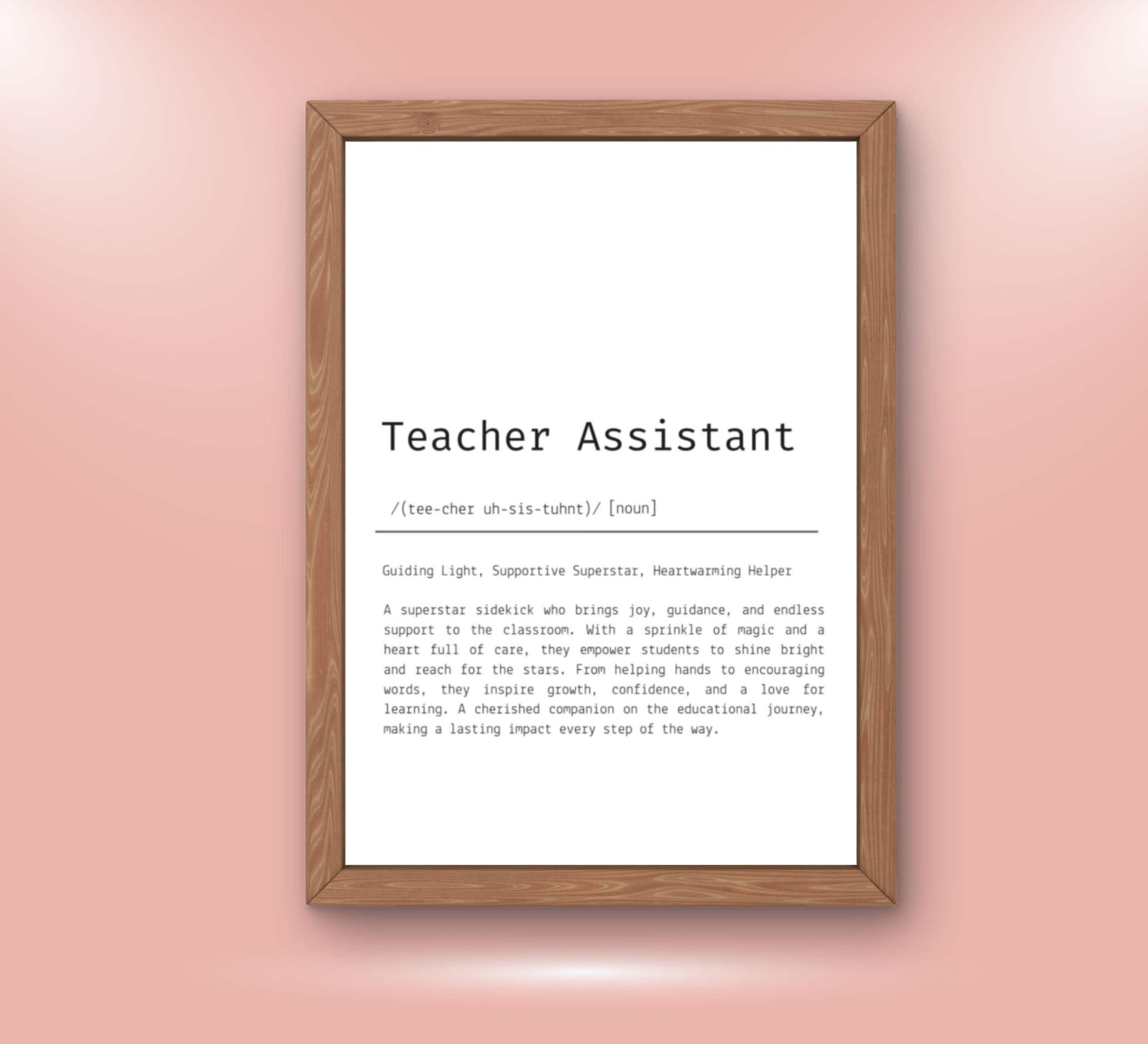 Editable School Teacher Assistant Poster L Printable Teacher - Etsy
