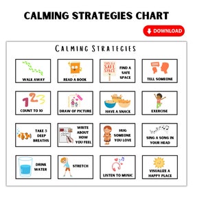 Calming Down Strategies Poster, Calm Down Chart, Coping Skills Poster ...