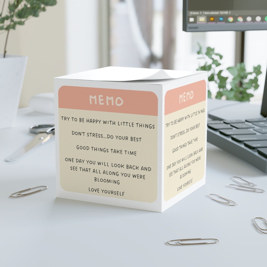 Memo Sticky Notes, Positive Notes Note Cube, Paper Sticky Note, Office ...