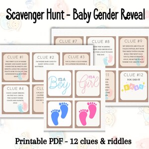 Gender Reveal Scavenger Hunt, Gender Reveal Game, Baby Shower Games ...