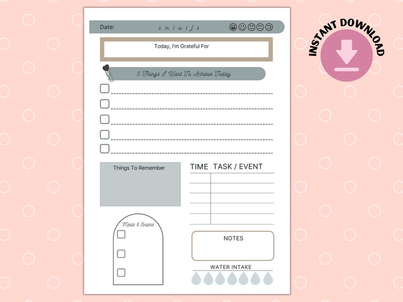 To Do List, Daily Task Checklist, Daily Planner Productivity Tracker ...