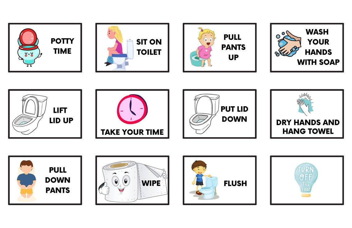 Potty Training Chart Bathroom Routine Chart Habit Training - Etsy
