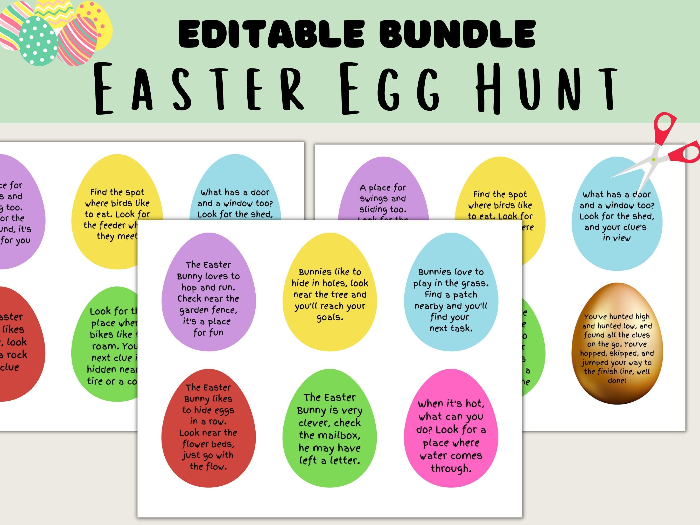 Editable Easter Scavenger Hunt, Outdoor Indoor Easter Scavenger Hunt ...