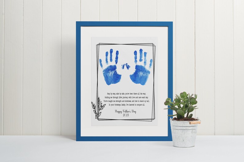 Huella de la mano del Día del Padre, Poema de papá, Paquete de tarjetas ...