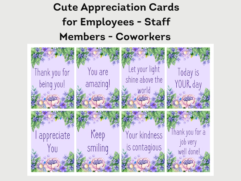 Staff Appreciation Cards, Staff Employee Appreciation Cards, Employee ...