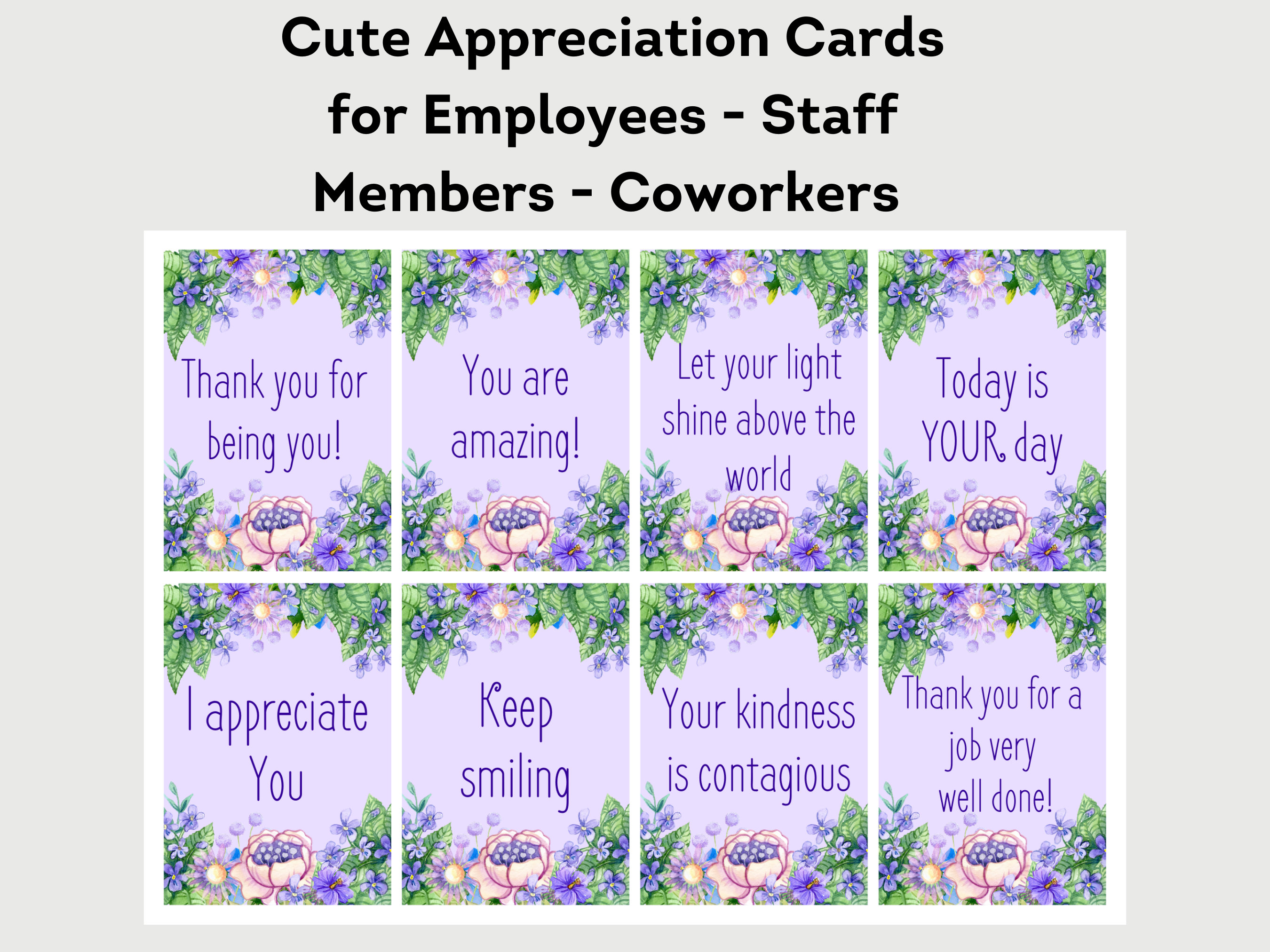 Staff Appreciation Cards, Staff Employee Appreciation Cards, Employee ...