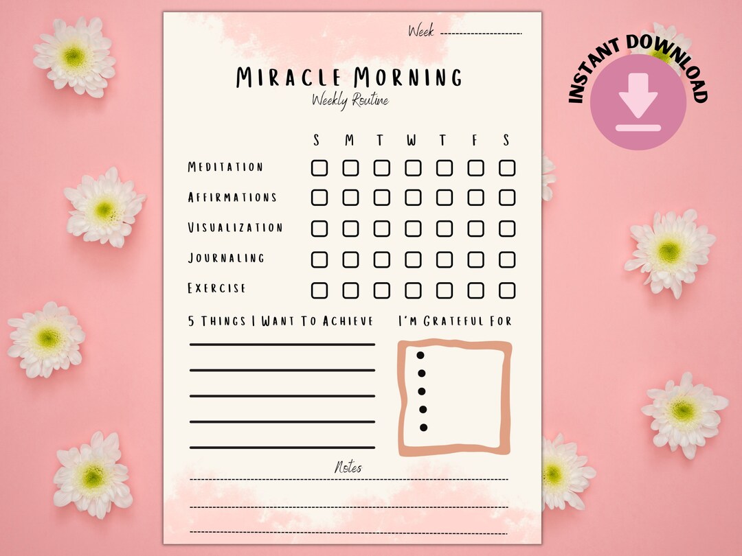 Miracle Mornings, Miracle Mornings Planner, Morning Routine Journal ...