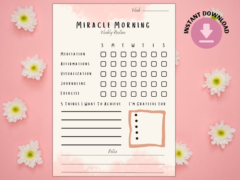 Miracle Mornings Routine, Miracle Mornings Planner, Morning Routine ...