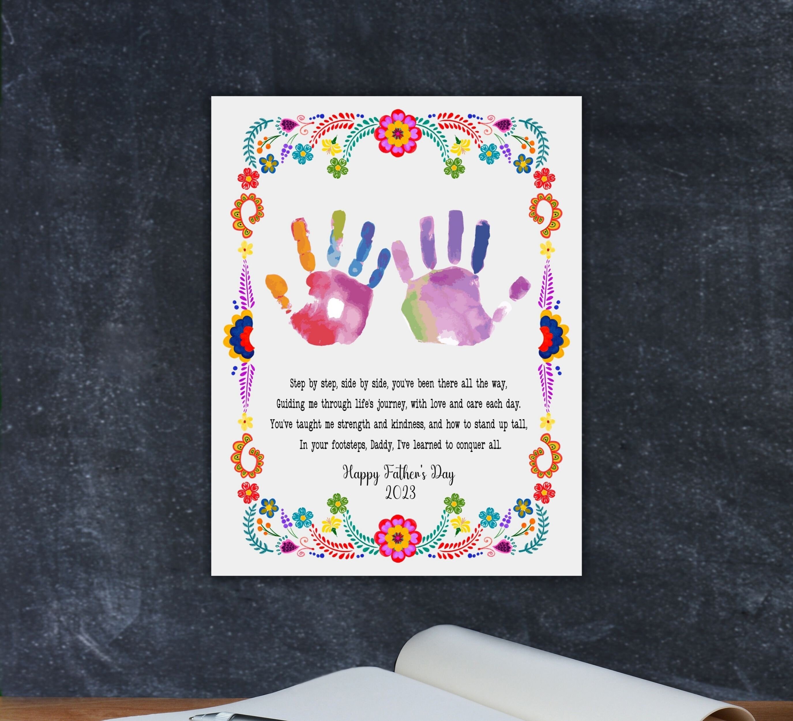 Fathers Day Handprint, Daddy Poem, Handprint Father's Day Gift Card ...