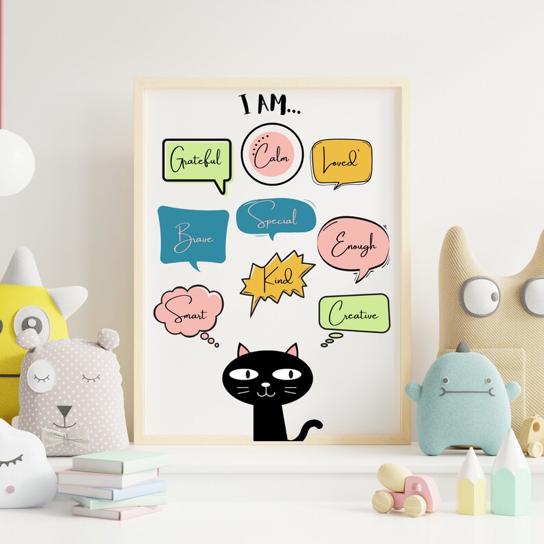 Affirmation Wall Art for Kids, Owl Poster Kids Room Art, Kids Room ...