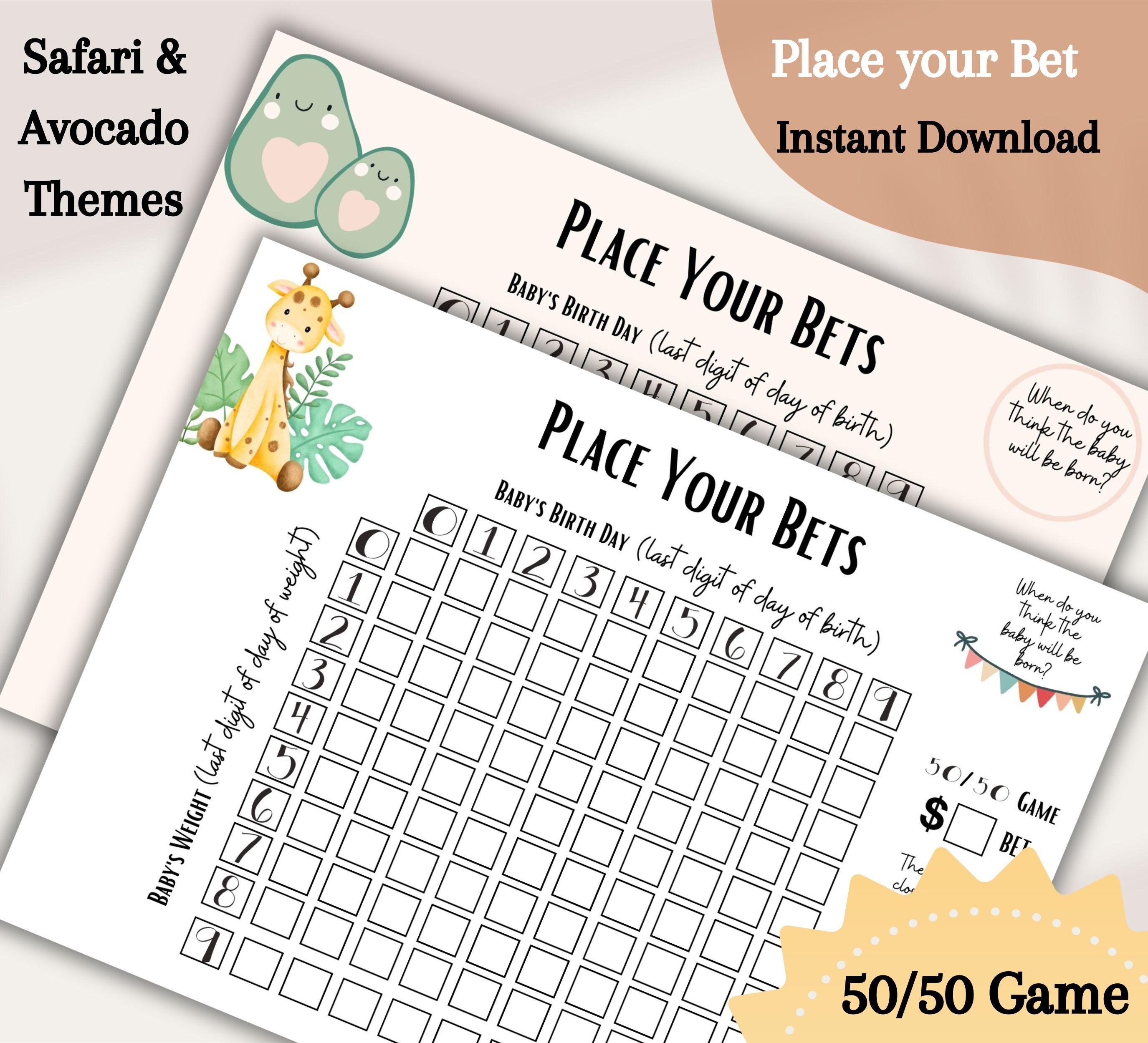 Fun Baby Shower Game, Baby Due Date, Guess Baby Birth Date Calendar ...