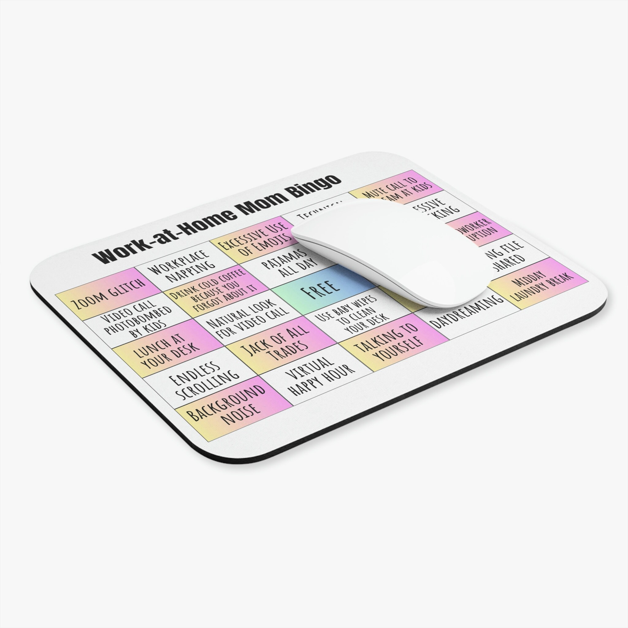 Work From Home Mom BINGO Mouse Pad, Funny Mousepad, Mouse Pad ...