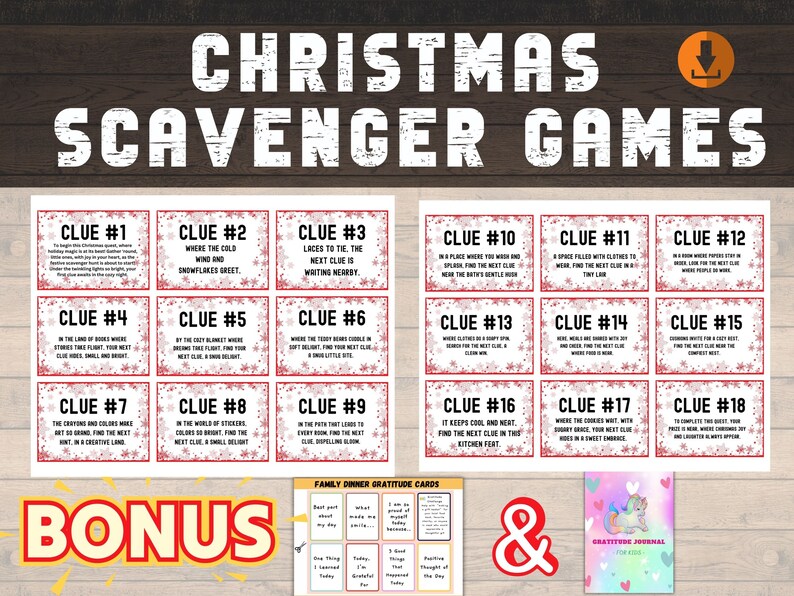 Kids Scavenger Hunt, Indoor Christmas Scavenger Hunt, Christmas ...