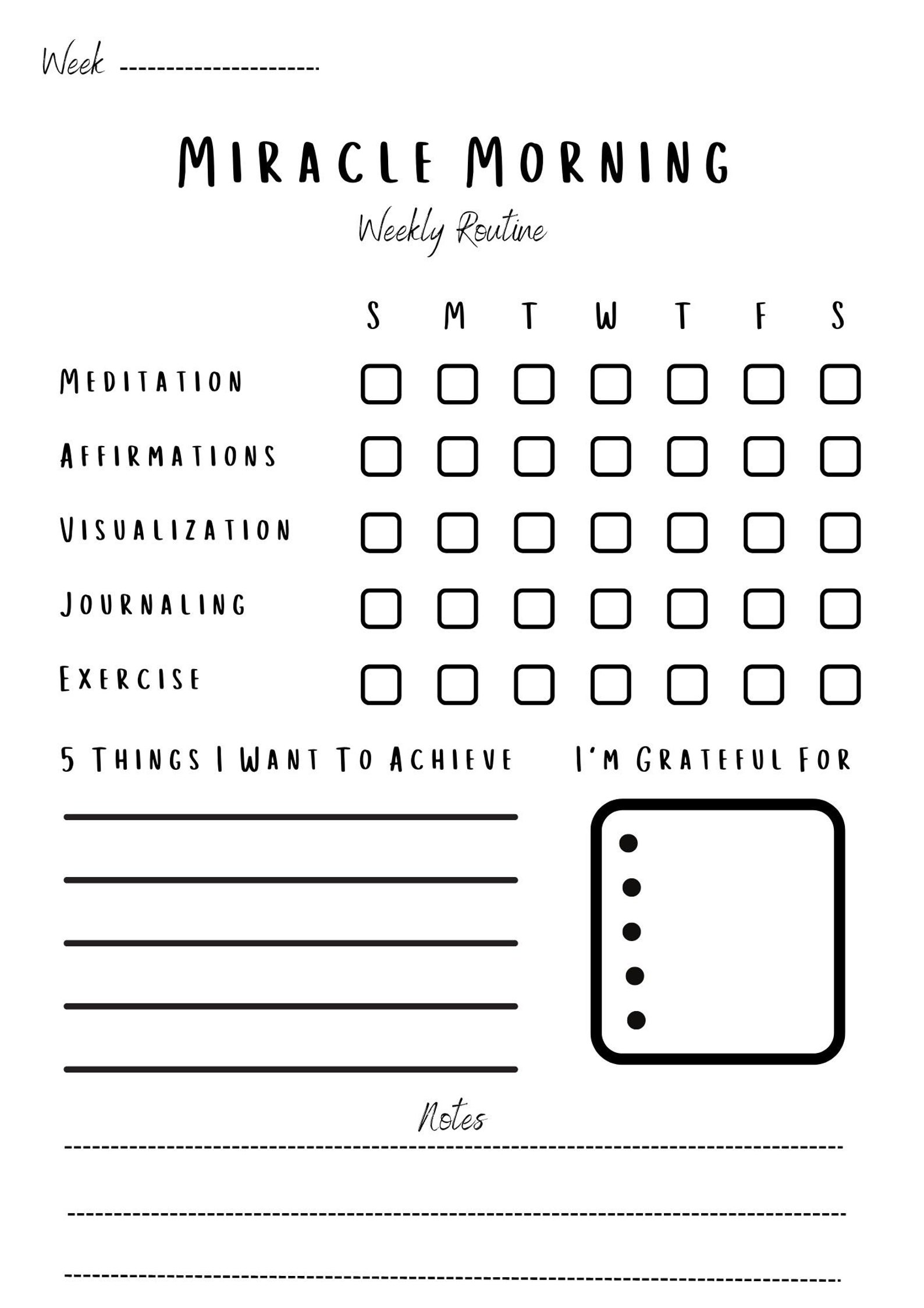 Miracle Mornings Routine, Miracle Mornings Planner, Morning Routine ...