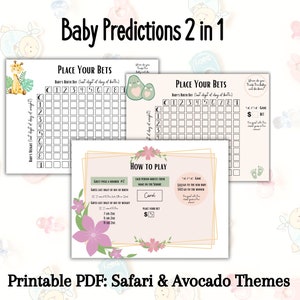 Guess Baby's Birth Date Calendar, Baby Prediction, 50/50 Game Baby ...
