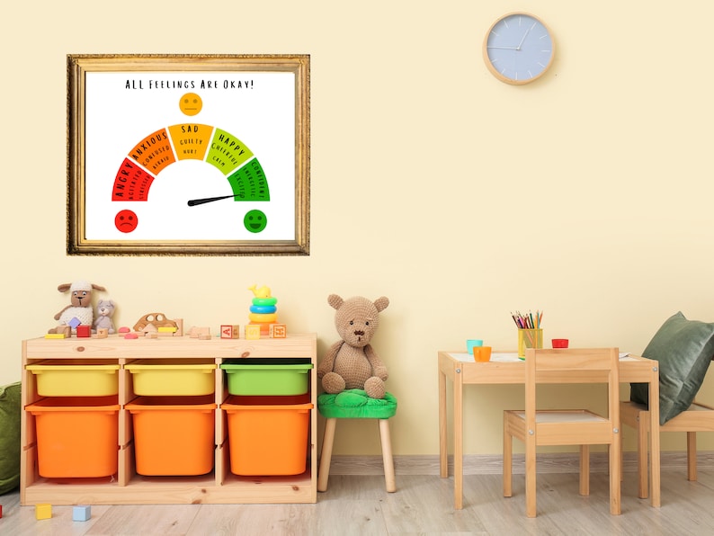 Feelings Thermometer, All Feelings Are Ok Chart, Kids Emotions ...