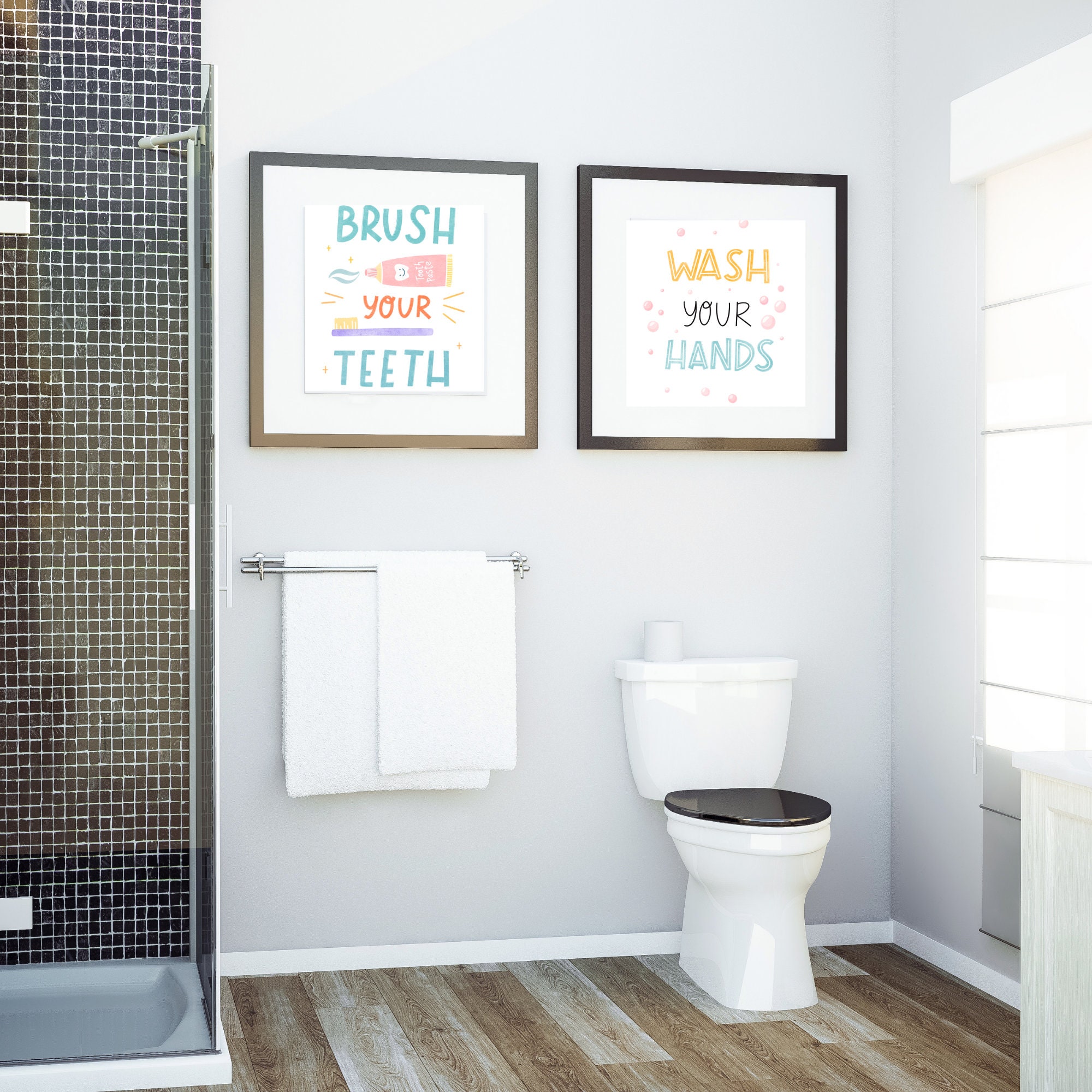 Kids Bathroom Decor, Bathroom Printable Kids, Kids Bathroom Wall Art ...