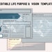 Editable Life Planner Vision Template, Life Purpose Chart, Life Vision ...