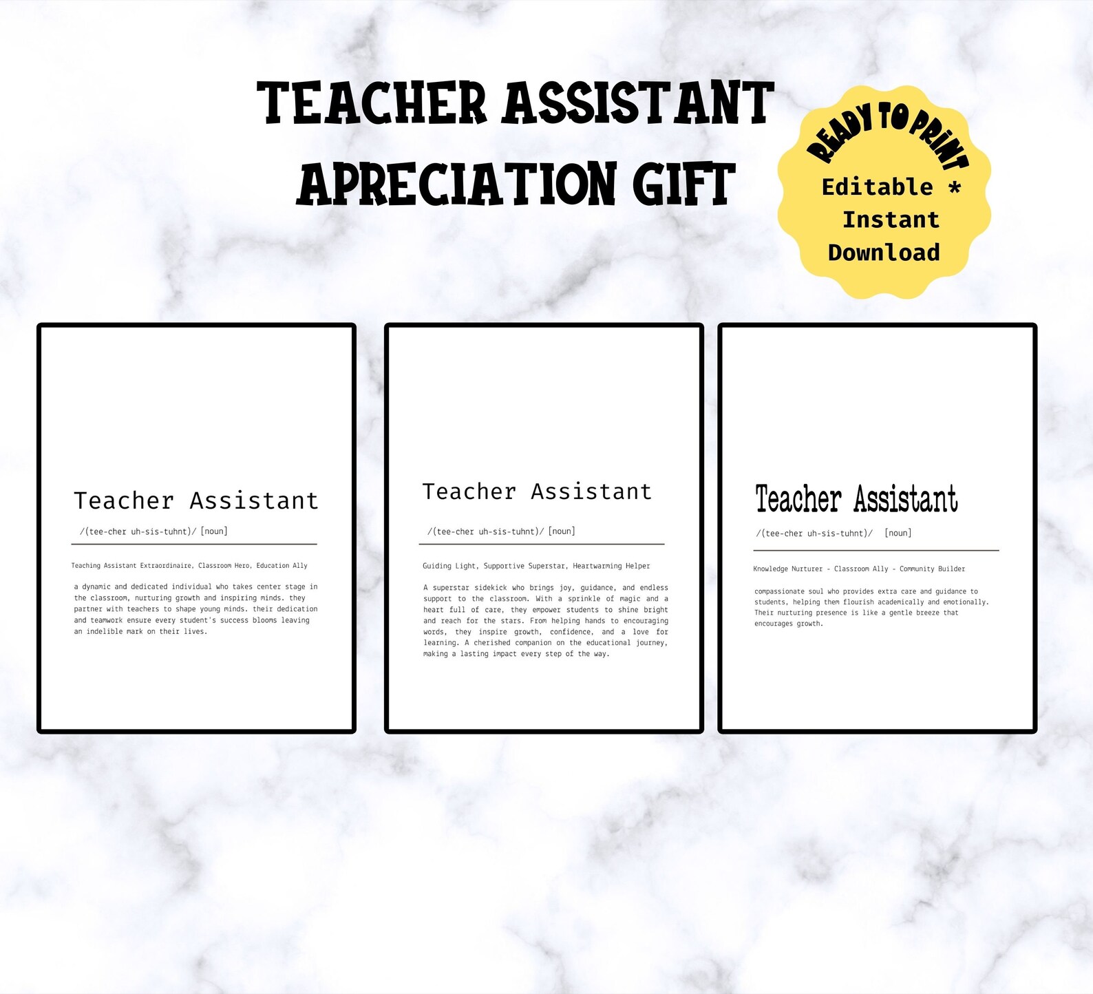 Editable School Teacher Assistant Poster L Printable, Teacher Assistant ...