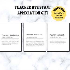 Editable School Teacher Assistant Poster L Printable, Teacher Assistant ...