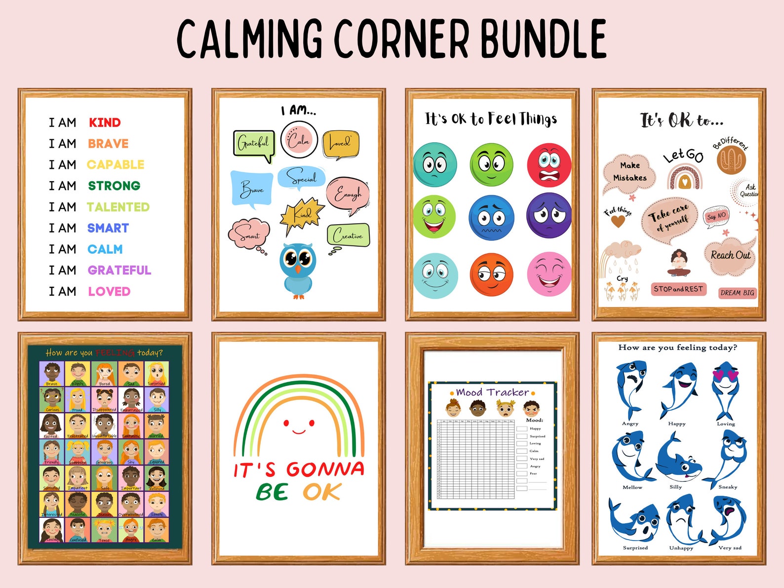 Calm Down Corner Kit, Calming Corner Wall Art, Calming Corner Chart ...