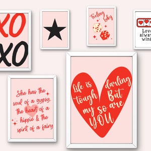 Coquette Room Decor Preppy Wall Art Set of 20 Red Black Love Gallery ...