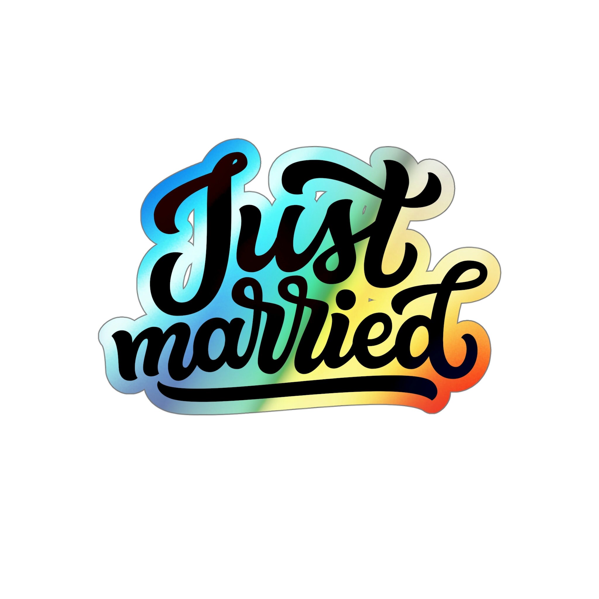Just Married Sticker, Just Married Gift, Wedding Sticker, Sticker Sign ...