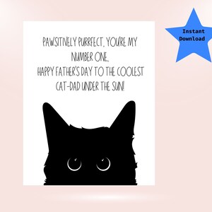 Cat Dad Gift, Father's Day Card From Cat, Cat Father's Day Card ...