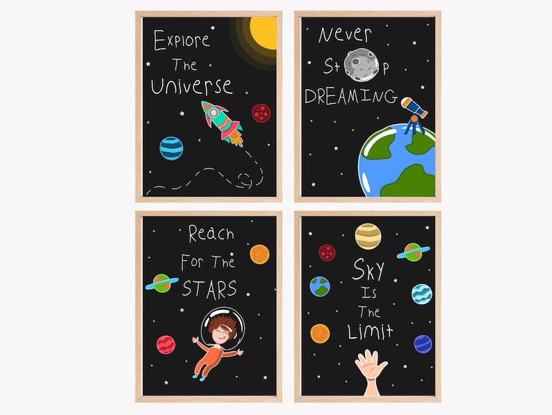 Space Wall Art, Space Poster, Space Nursery Decor, Space Art for Kids ...