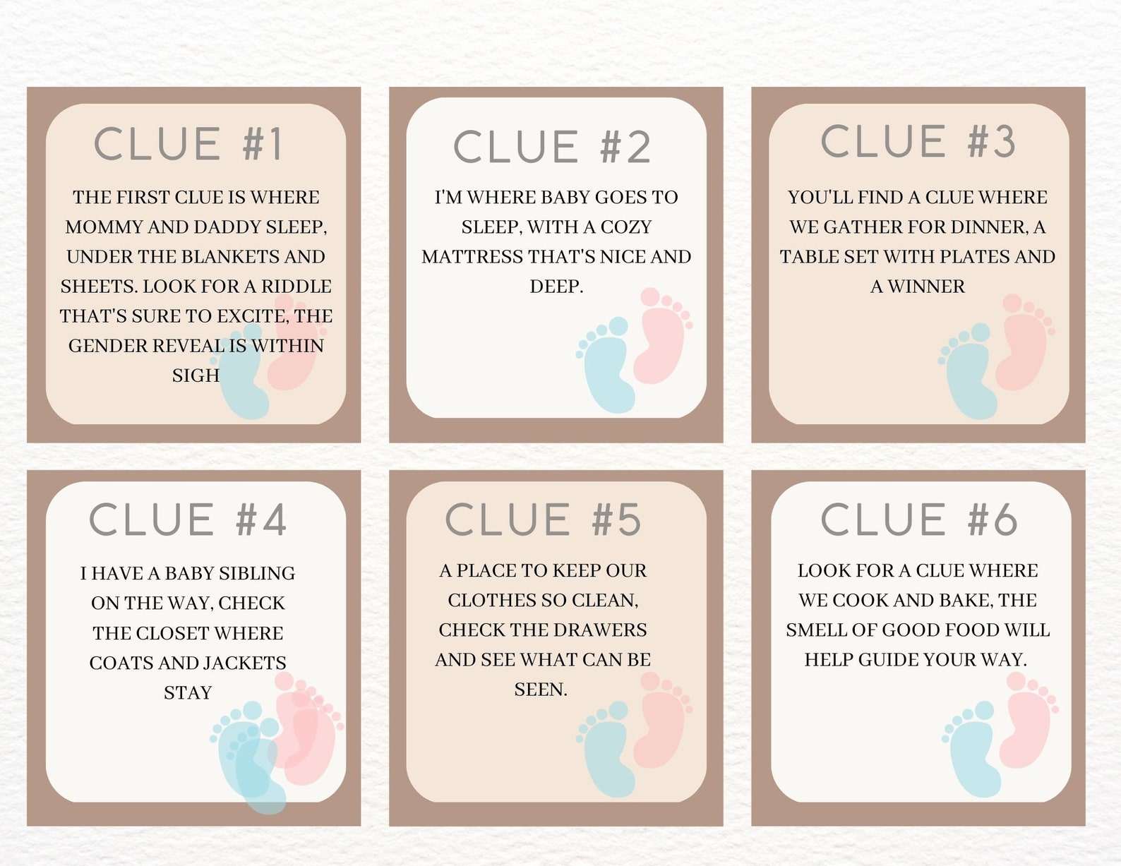 Gender Reveal Scavenger Hunt, Gender Reveal Game, Baby Shower Games ...