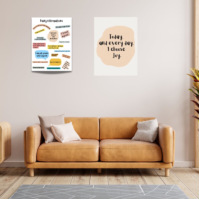 Daily Affirmations Poster Printable, Motivational Poster Growth Mindset ...