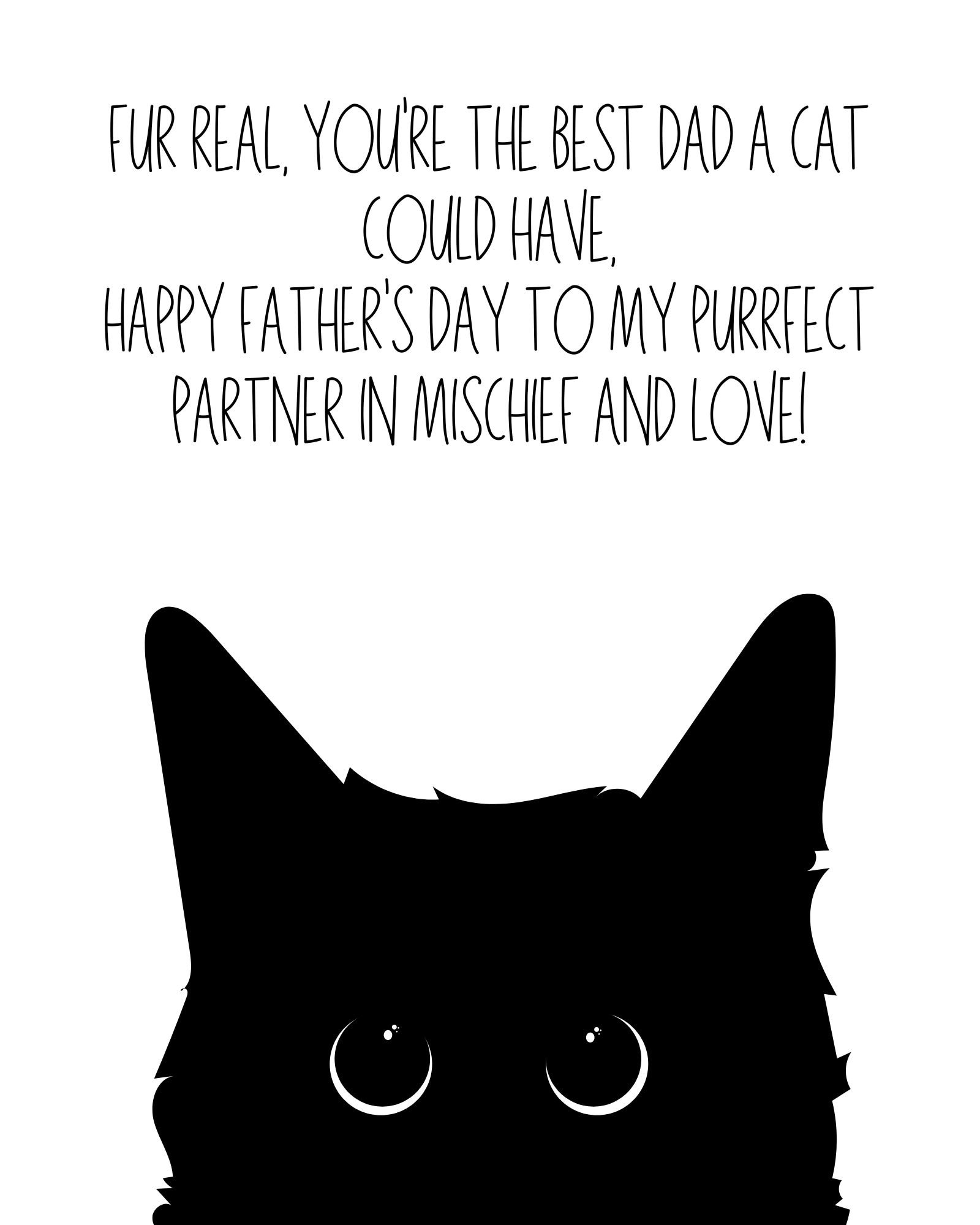 Cat Dad Gift, Father's Day Card From Cat, Cat Father's Day Card ...