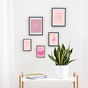 Coquette Room Decor Preppy Wall Art Set of 20 Pink Orange Gallery Wall ...