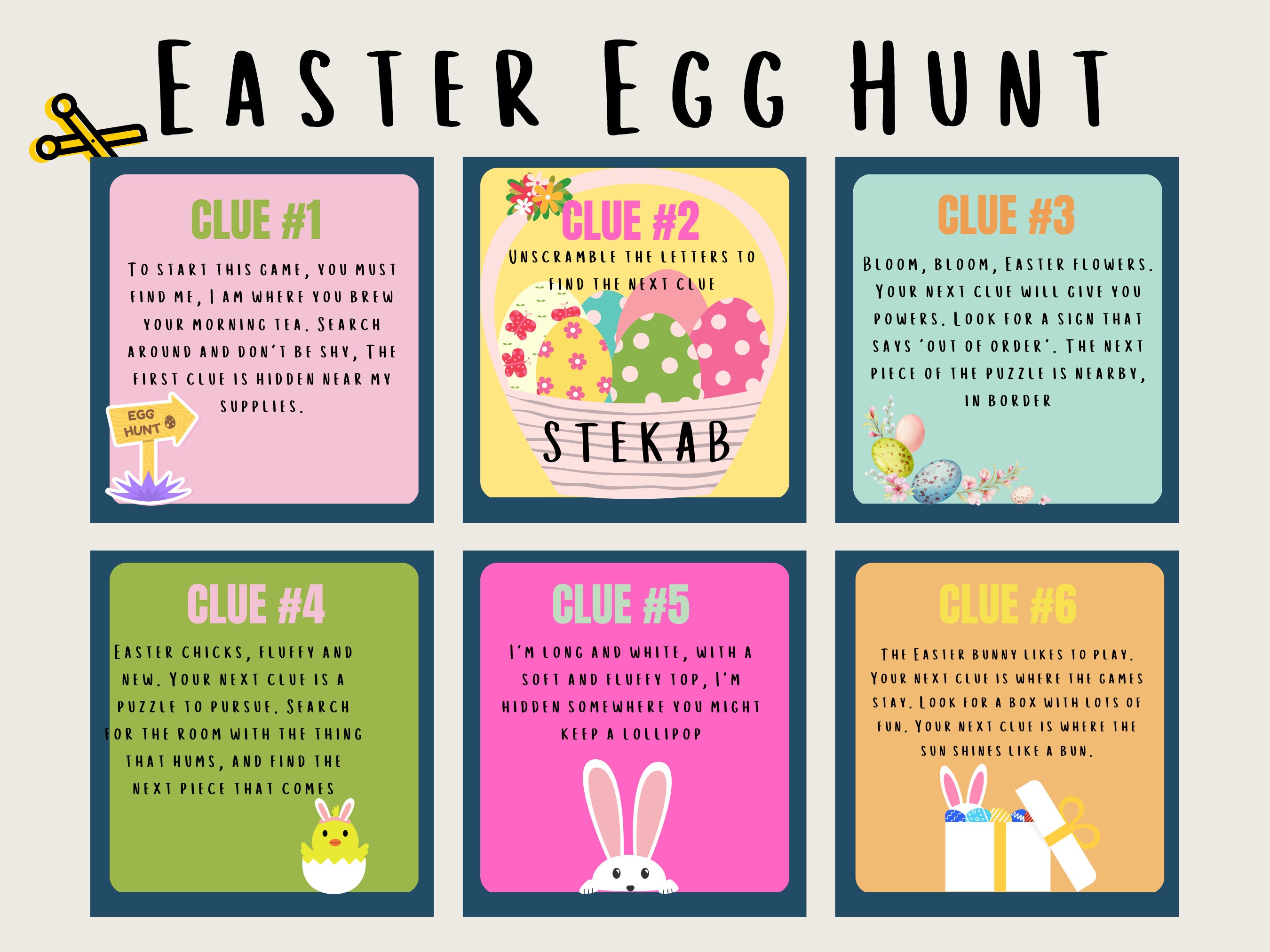 Editable Easter Scavenger Hunt, Indoor Easter Scavenger Hunt, Easter ...