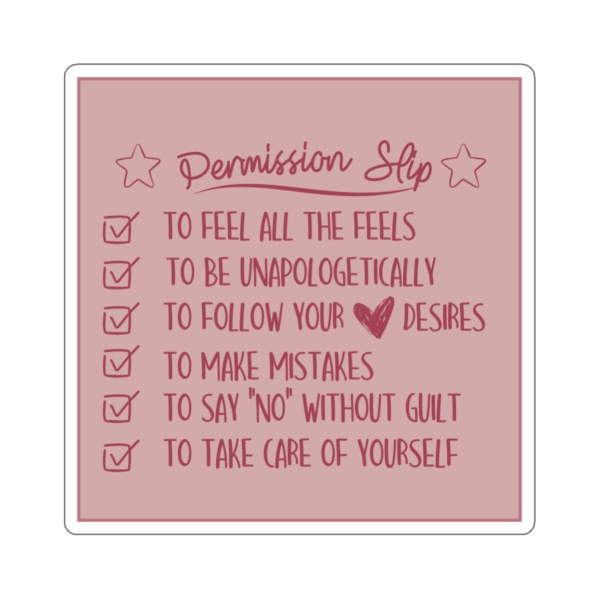 Permission Slip, Permission Slip Sticker, Encouragement Sticker ...