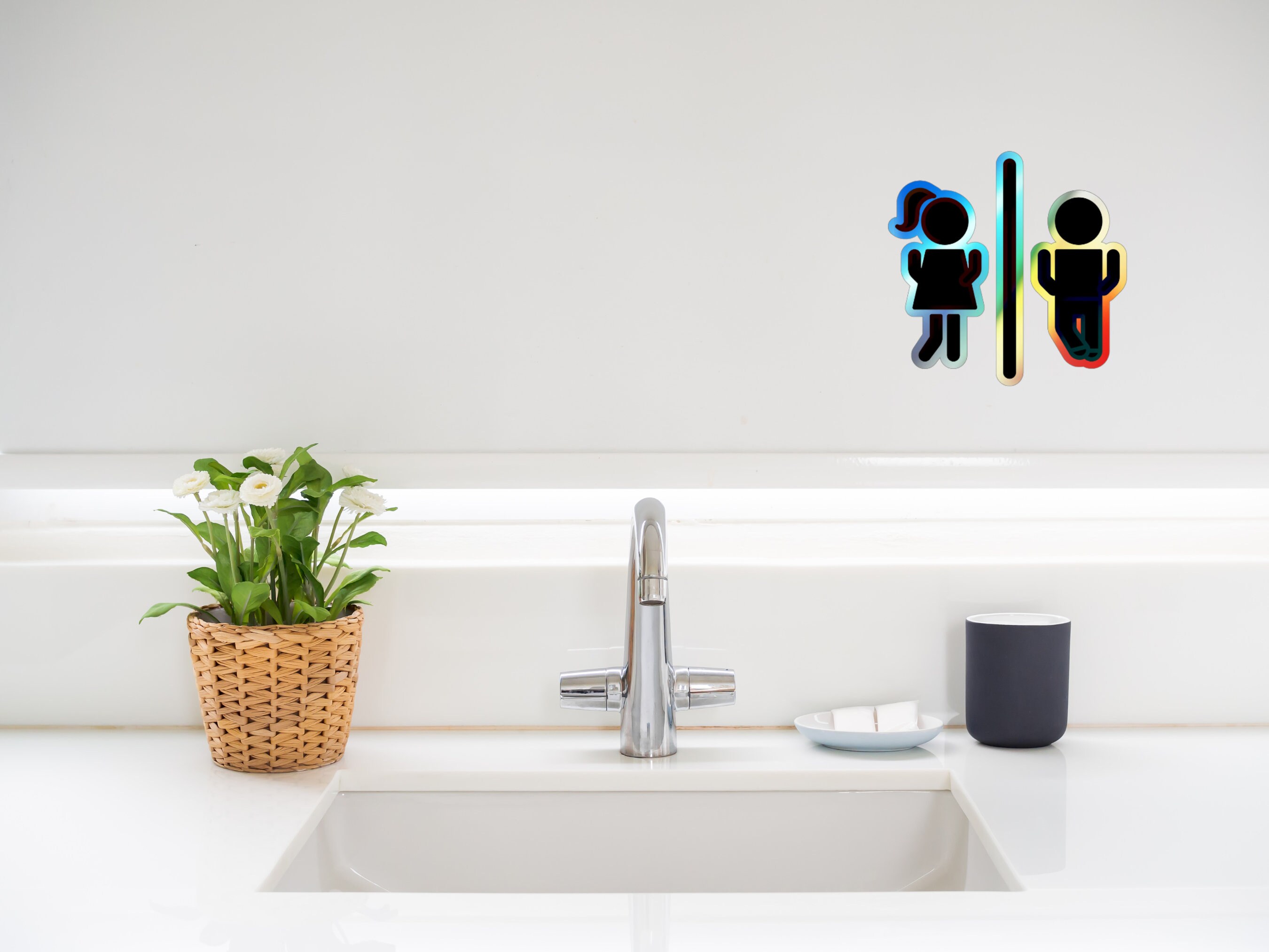 Cute Bathroom Sign, Bathroom Decal, Funny Bathroom Signs, Bathroom Tile ...