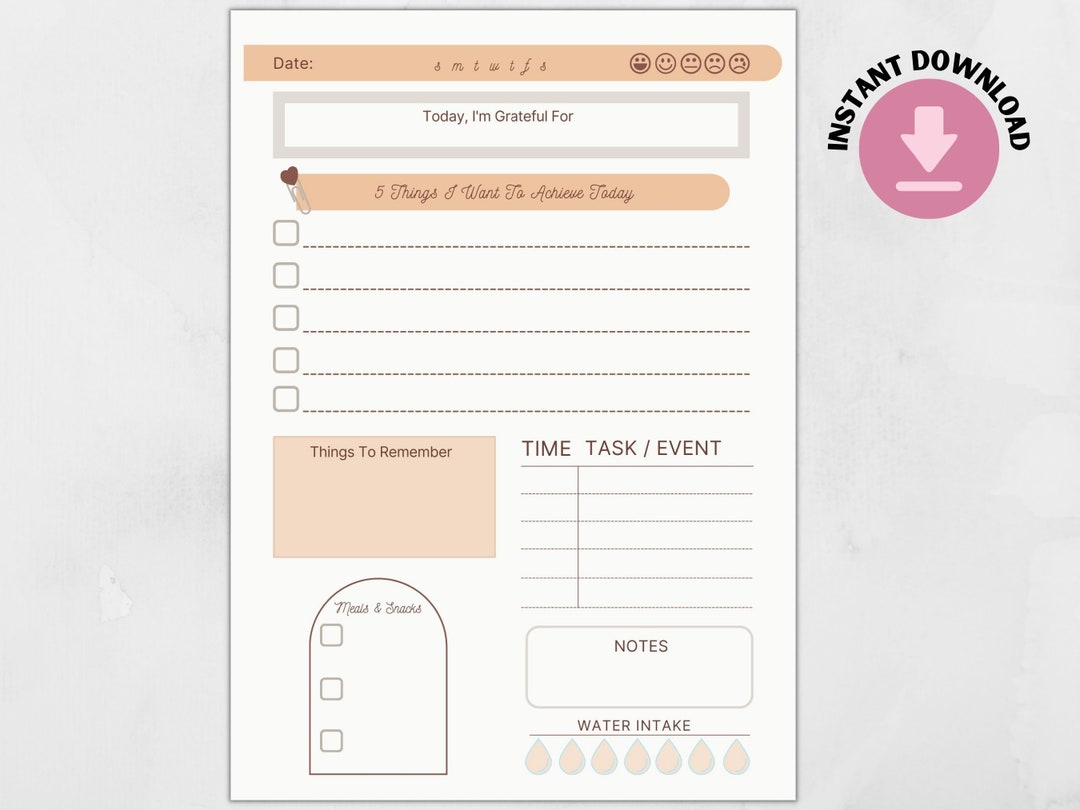To Do List, Daily Task Checklist, Daily Planner | Productivity Tracker ...