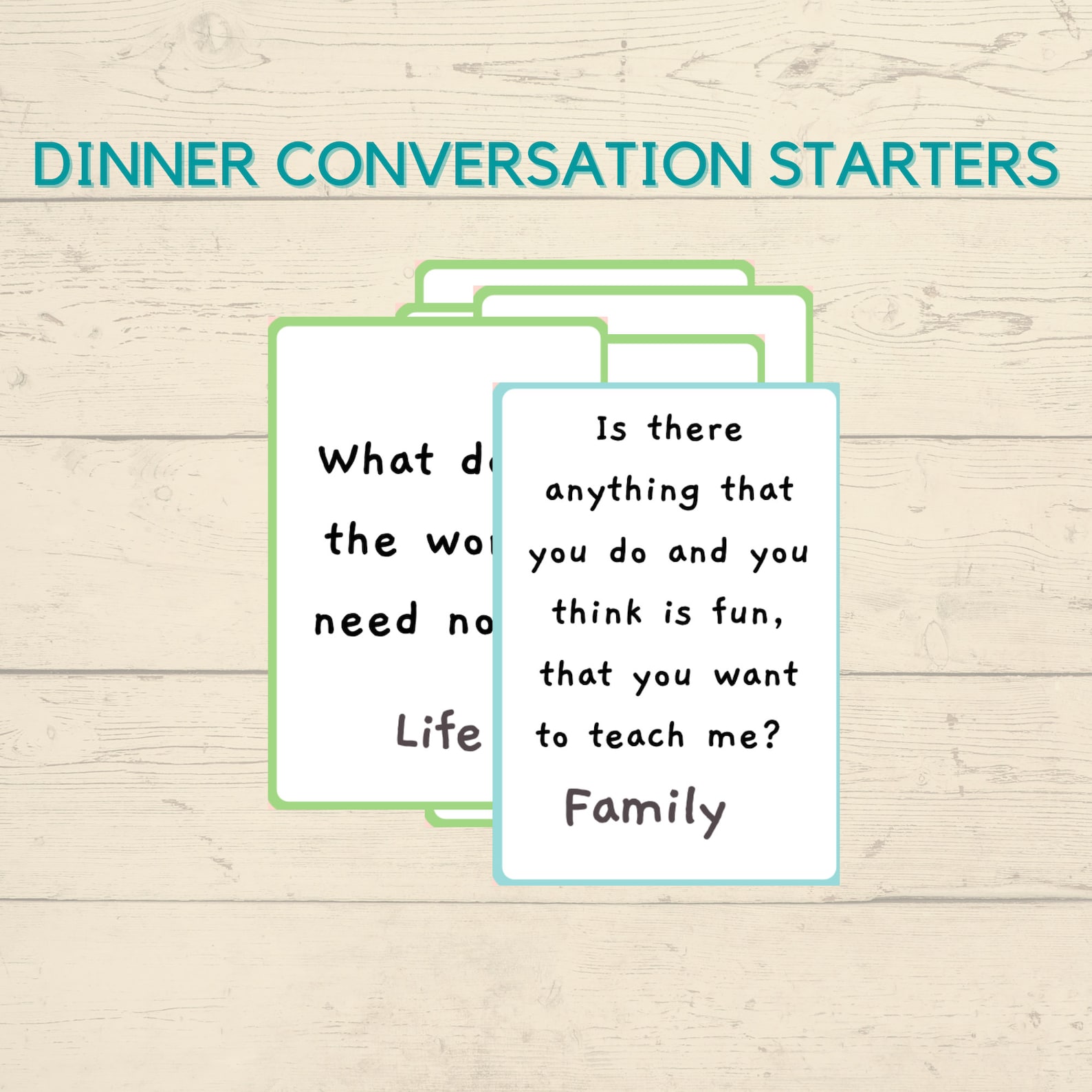 Conversation Starter Kids , Family Conversation Cards, Preschool ...